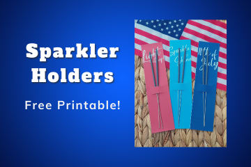 4th of July Sparkler/Glow Stick Holder - Free Printable - WPW
