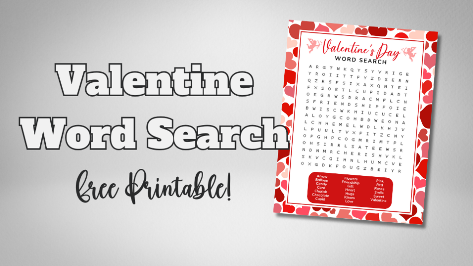 Free Printable Valentine's Day Word Search - Winnie's Party World